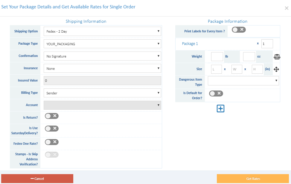 Create Multiple Labels for an Order