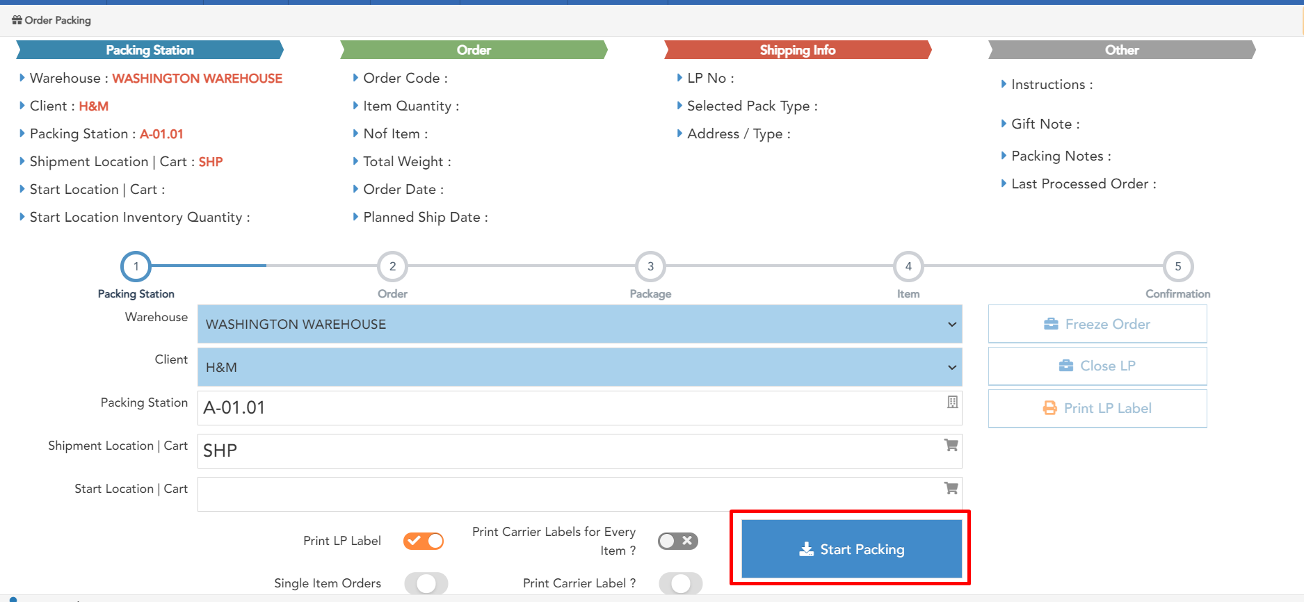 Create Multiple Labels for an Order