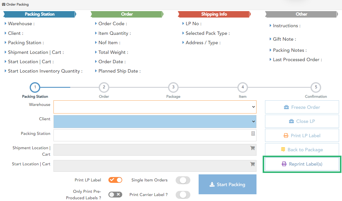 Reprint Carrier Labels