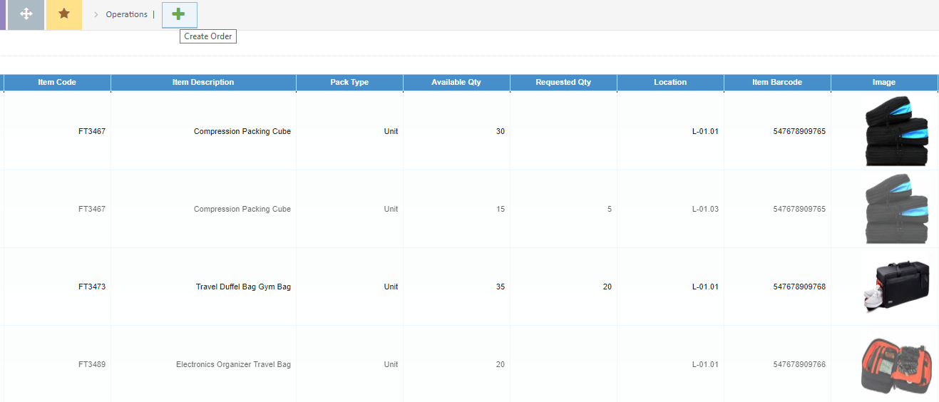 Create Order from Inventory