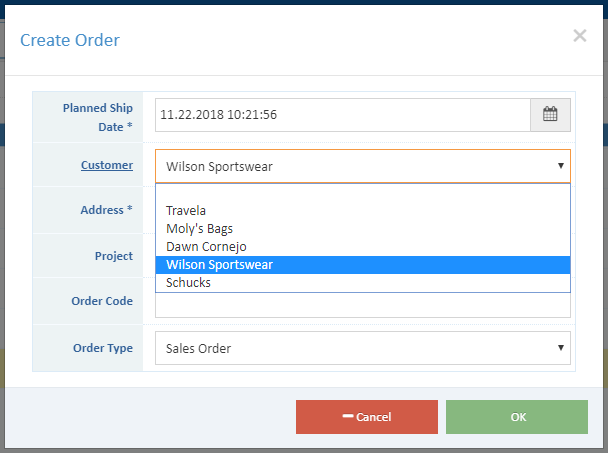 Create Order from Inventory