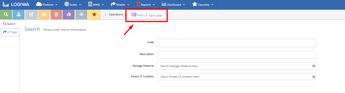 How to Print a LP Type Label on Logiwa?