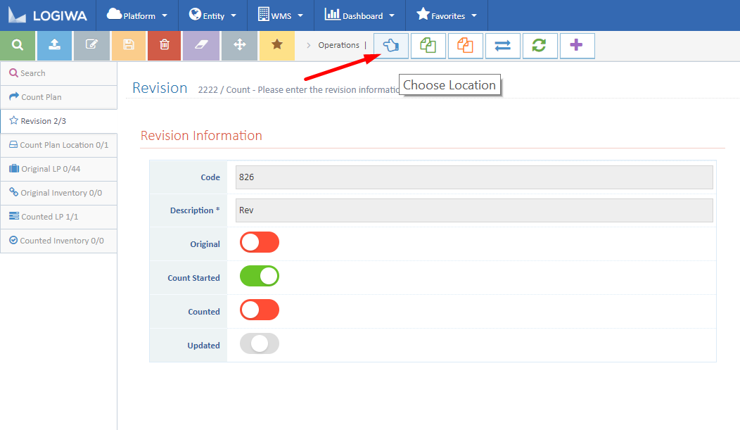 How do I choose a location? - Count Plan Operations