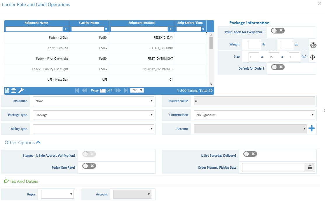 Printing a Carrier Label