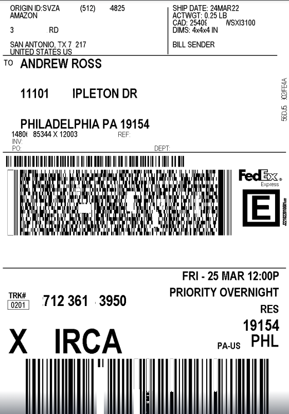 Carrier Label from Amazon Vendor Shipping (Buy Shipping)