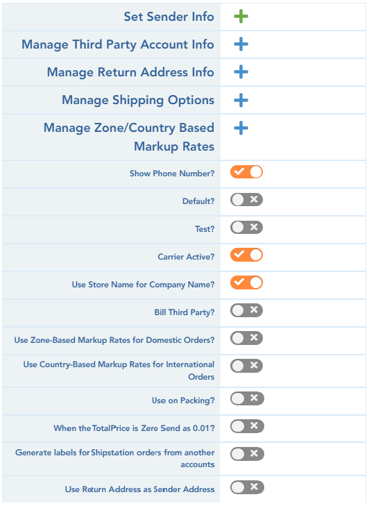 ShipStation Carrier Setup