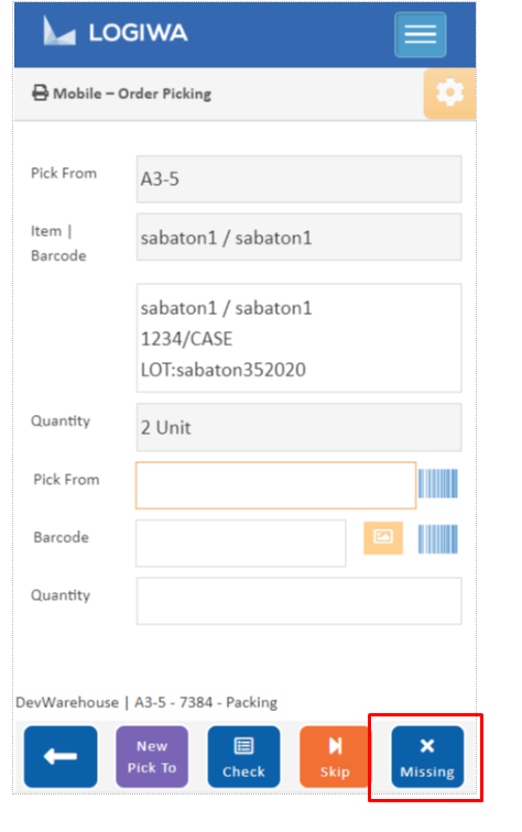Missing Inventory Management